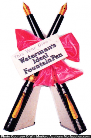 Waterman's Fountain Pen Sign • Antique Advertising