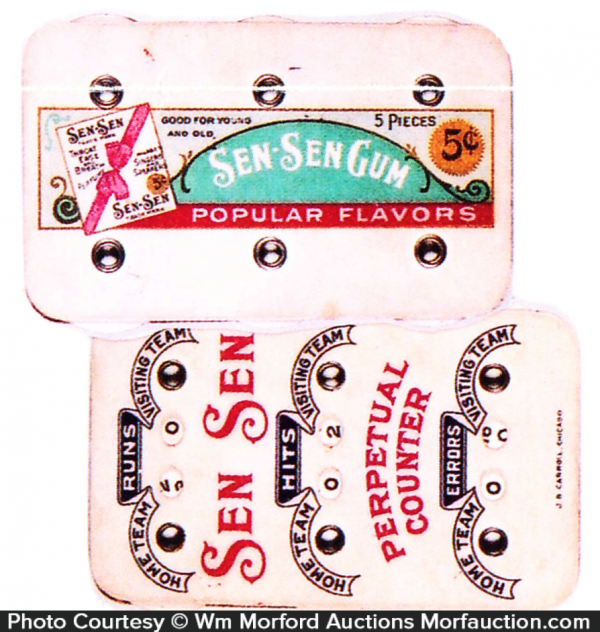 Sen-Sen Gum Score Card • Antique Advertising