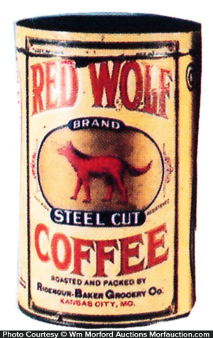 Red Wolf Coffee Tin • Antique Advertising