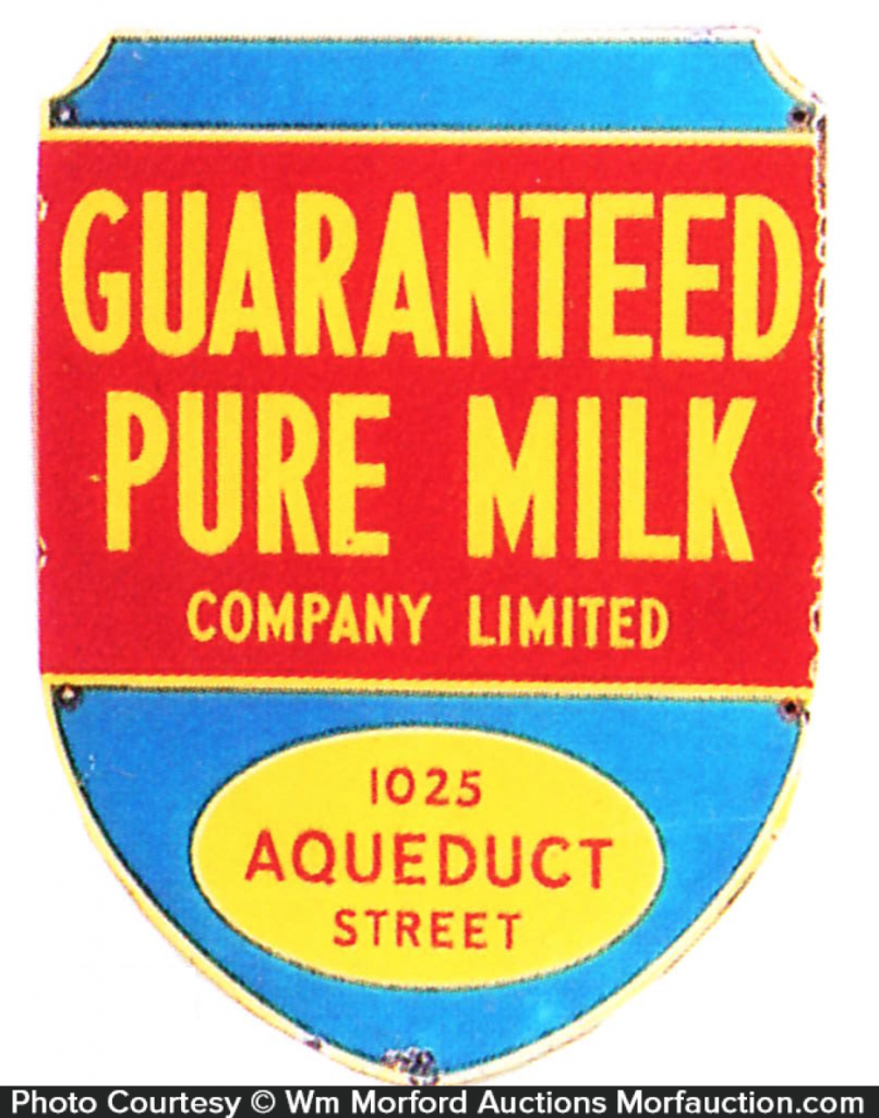 Guaranteed Pure Milk Sign • Antique Advertising