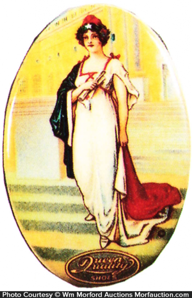 Queen Shoes Pocket Mirror • Antique Advertising