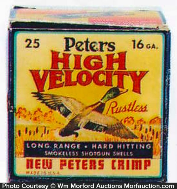 Peters High Velocity Shells Box • Antique Advertising
