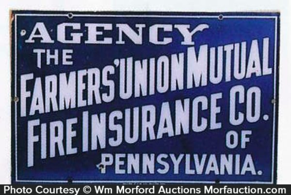 Farmers Fire Insurance Sign • Antique Advertising