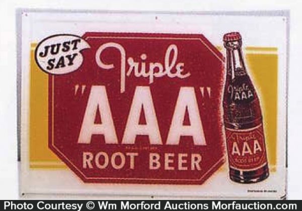 Triple Aaa Root Beer Sign • Antique Advertising