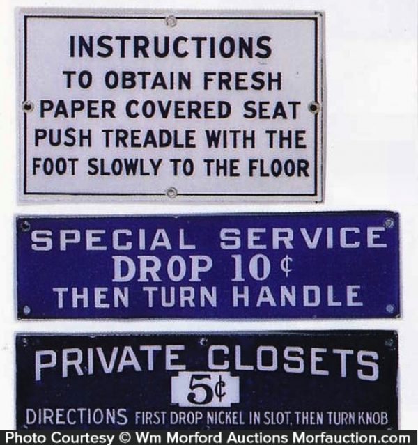 Vintage Pay Toilet Signs • Antique Advertising