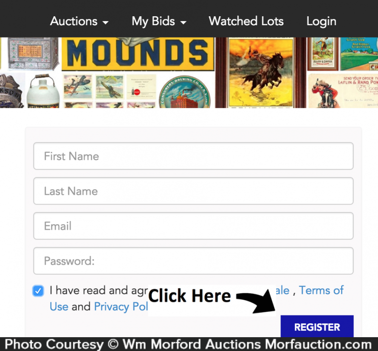 How to Sign-Up and Register to Bid in our Auctions • Antique Advertising