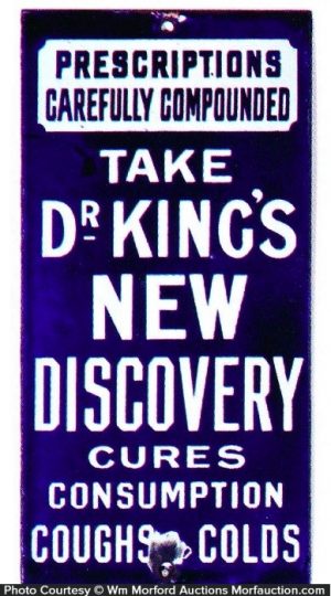 Dr. King's New Discovery Cures Sign • Antique Advertising
