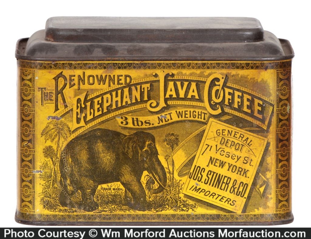 Elephant Java Coffee Tin • Antique Advertising