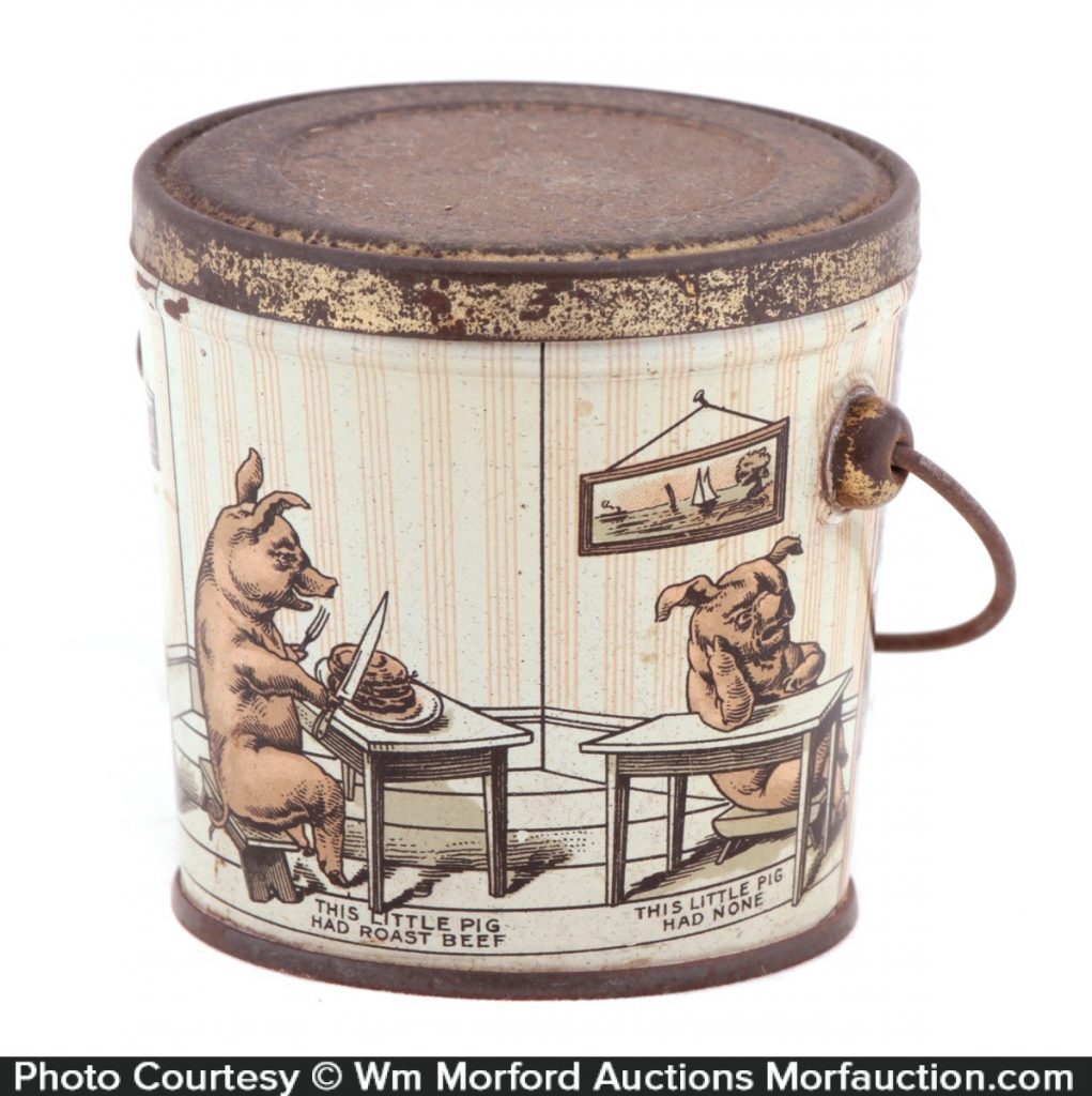 Three Pigs Candy Pail • Antique Advertising