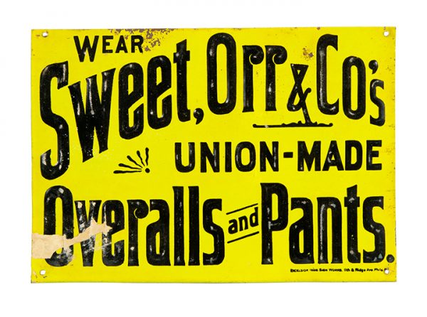 Sweet Orr Overalls Sign • Antique Advertising