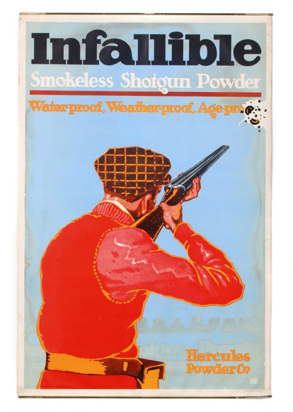 Infallible Smokeless Shotgun Powder Poster • Antique Advertising