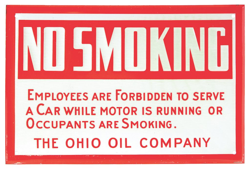Ohio Oil No Smoking Sign • Antique Advertising