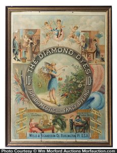 Diamond Dyes Sign • Antique Advertising