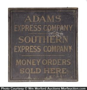 Adams Express Company Wooden Sign • Antique Advertising