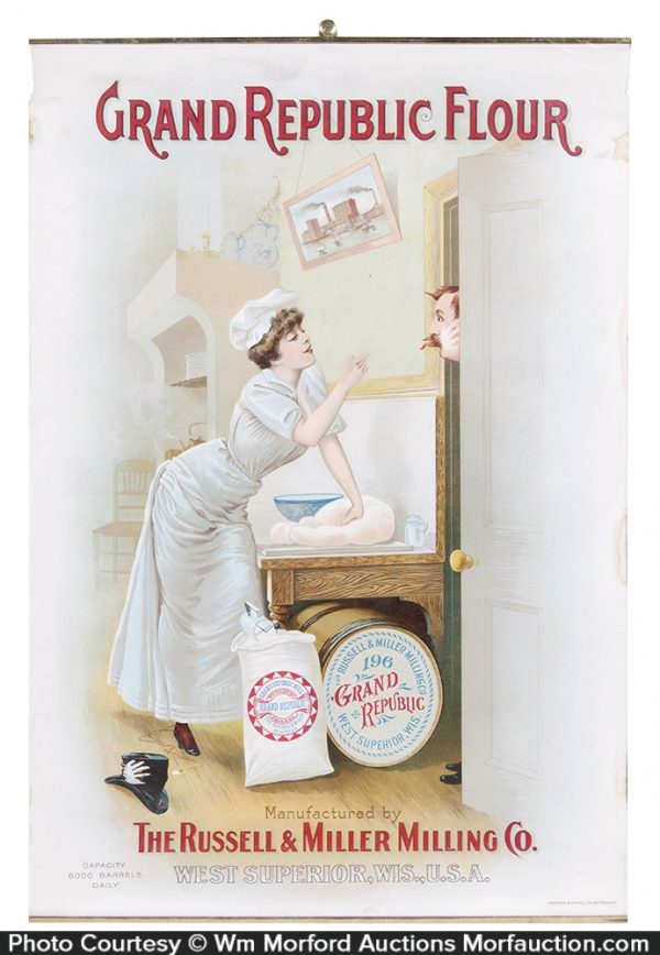 Grand Republic Flour Sign • Antique Advertising