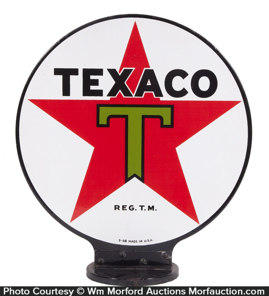 Texaco Porcelain Pump Sign • Antique Advertising