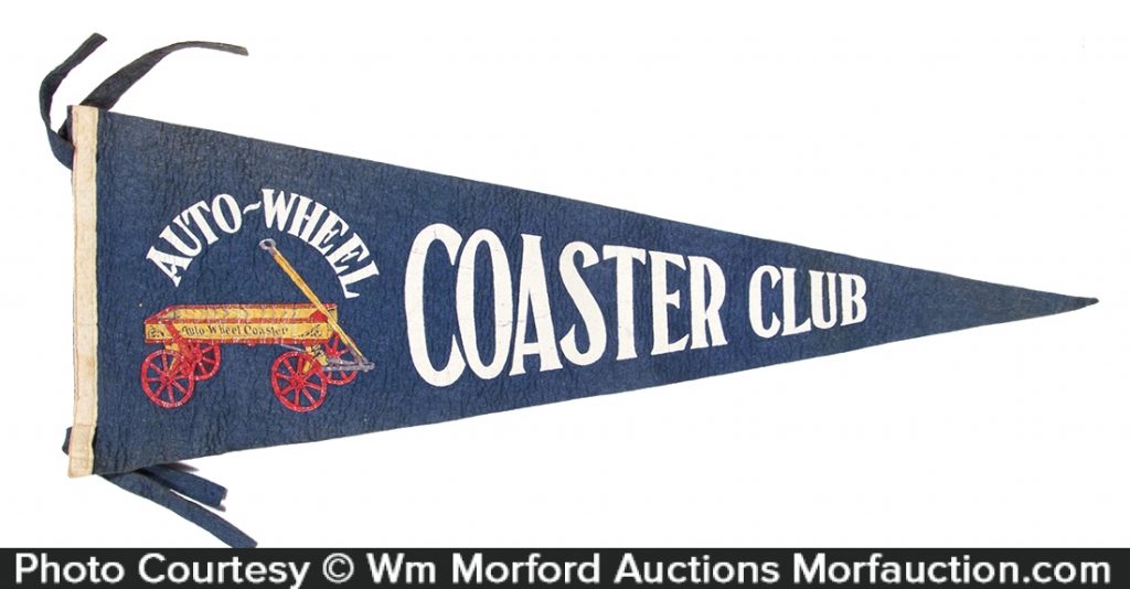 Auto-Wheel Coaster Club Pennant • Antique Advertising