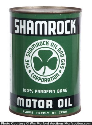 Shamrock Motor Oil Can • Antique Advertising