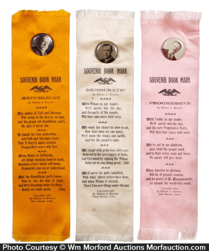1912 Political Souvenir Book Marks • Antique Advertising