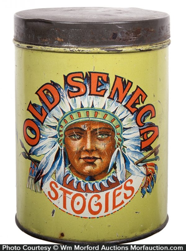 Old Seneca Stogies Cigars Tin • Antique Advertising