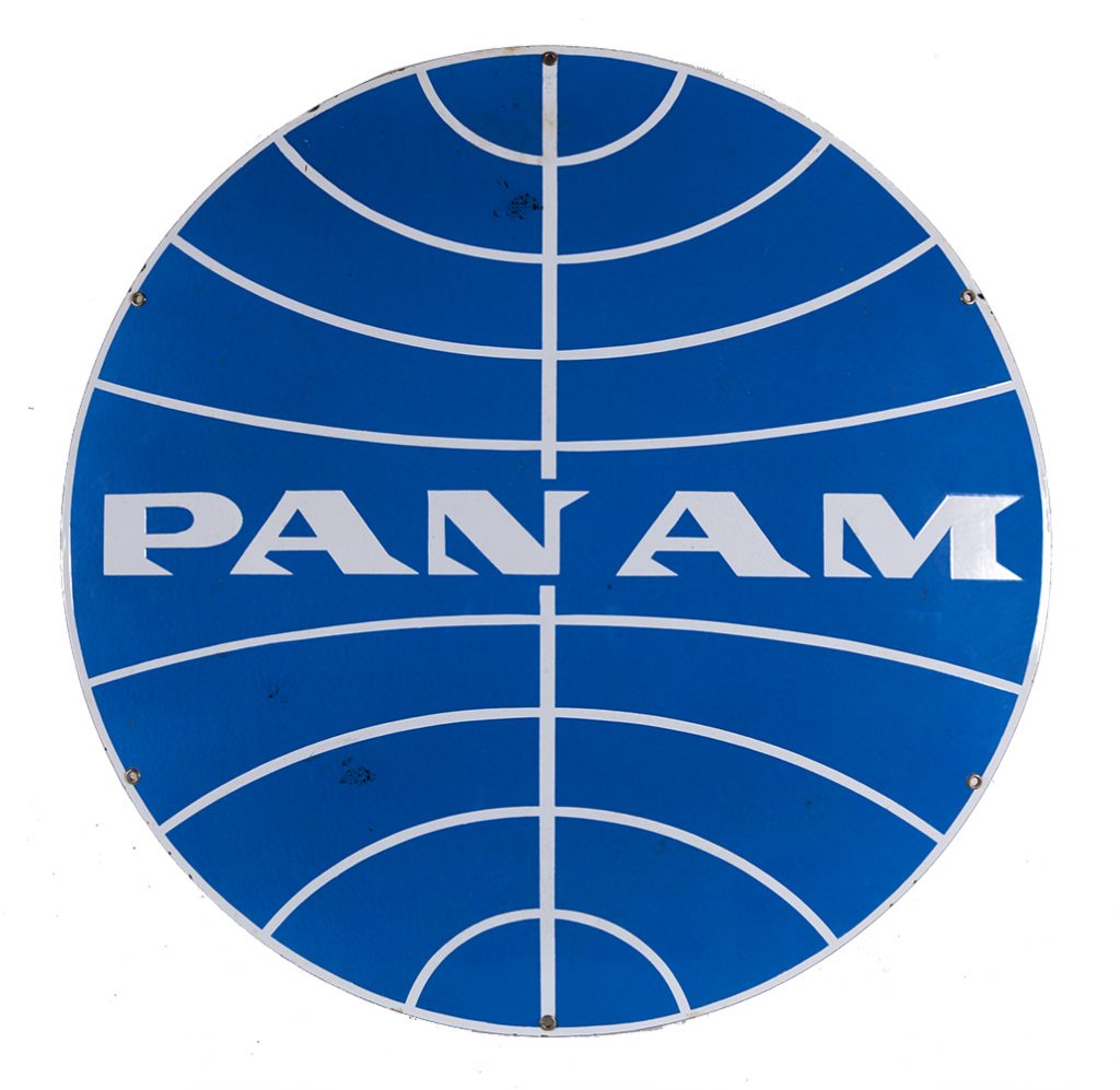 Pan American Airways Porcelain Sign • Antique Advertising