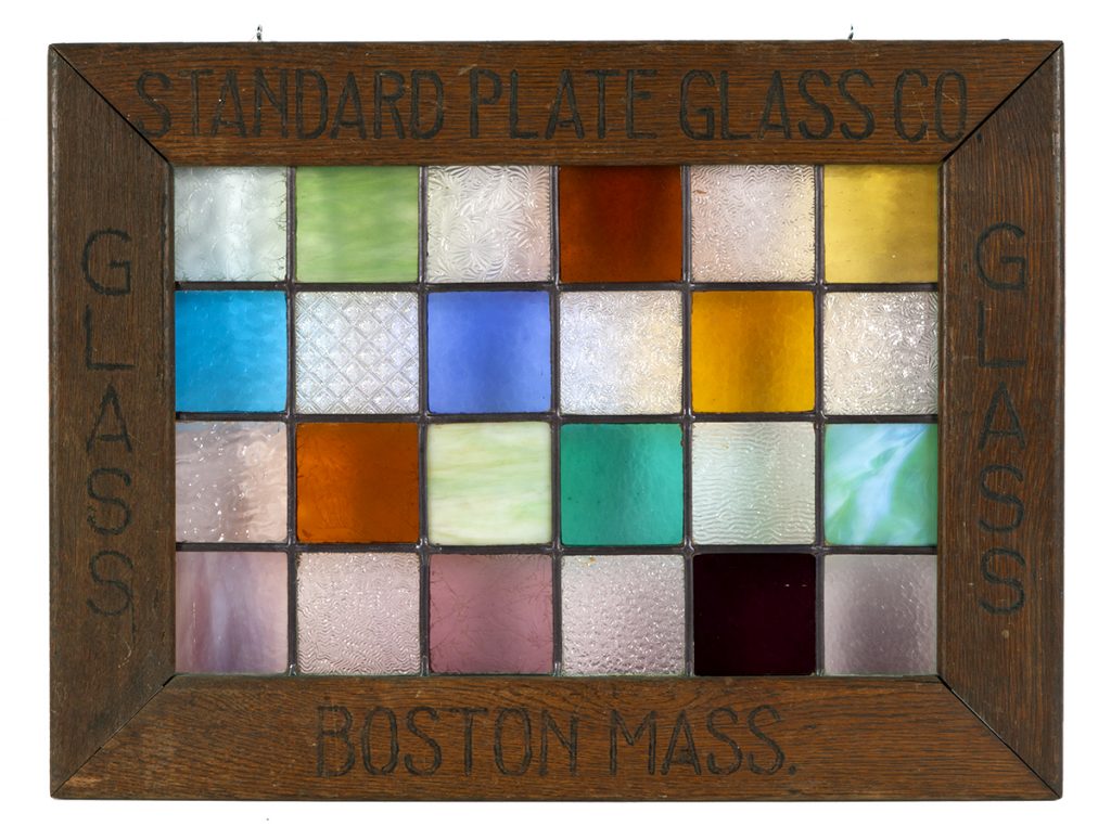 Standard Plate Glass Co. Stained Glass Samples Sign • Antique Advertising