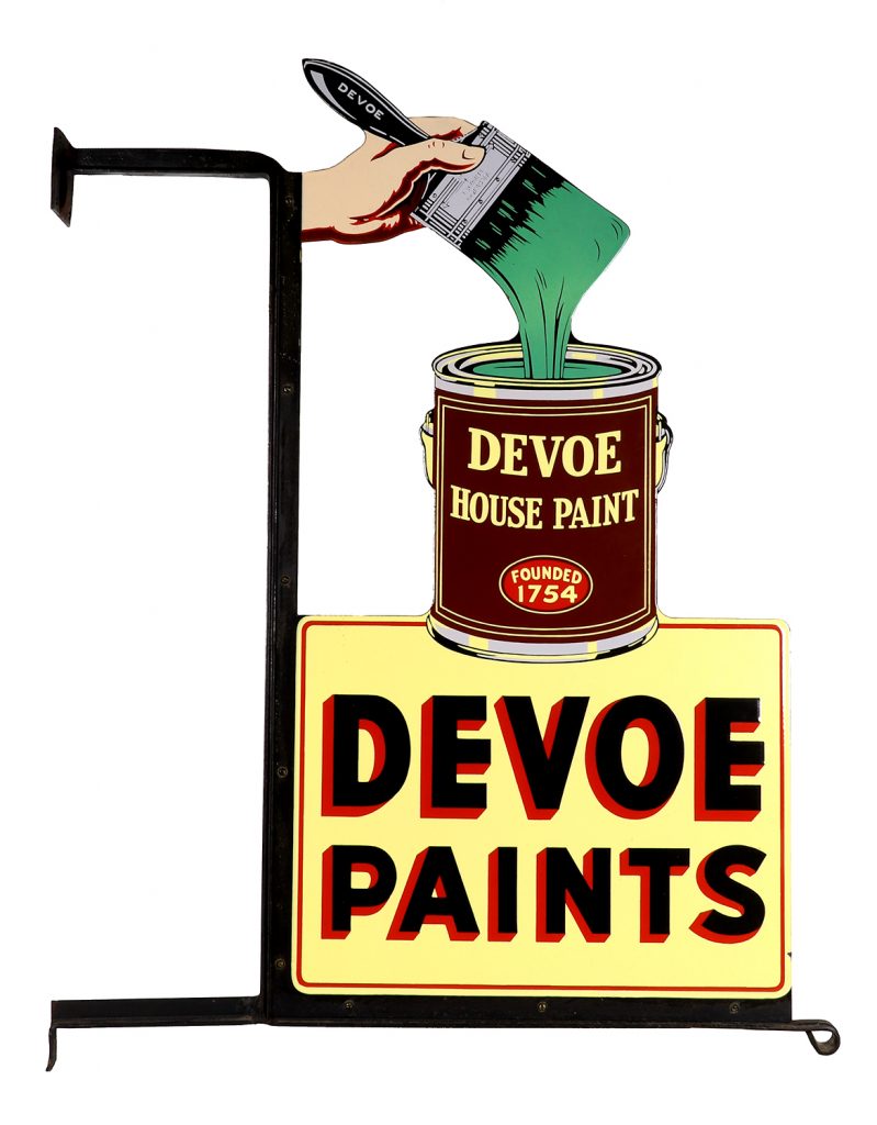 DeVoe Porcelain Paint Sign • Antique Advertising